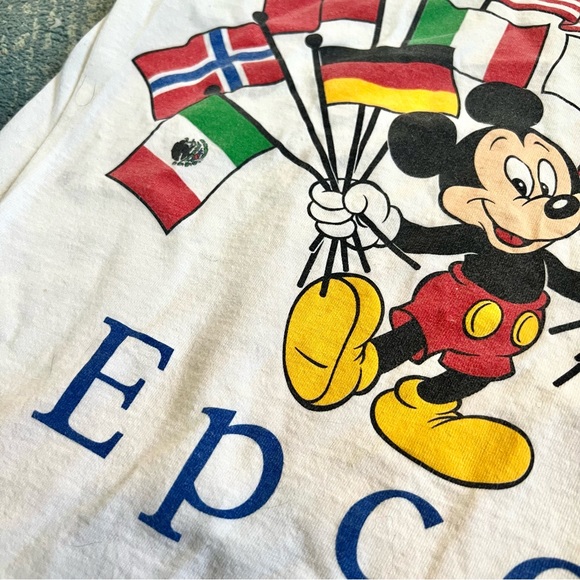 Disney | Shirts | Vintage Mens M 9s Disney Mickey Mouse Epcot Flags ...